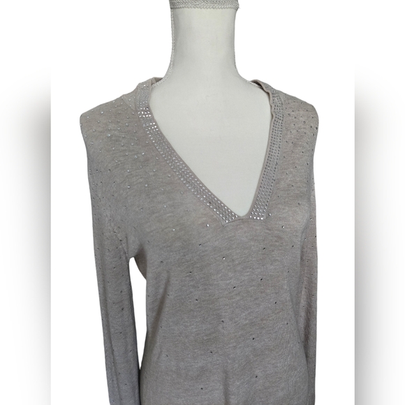 Boston Proper | Sweaters | Boston Proper Womens Gray Taupe Sparkle ...